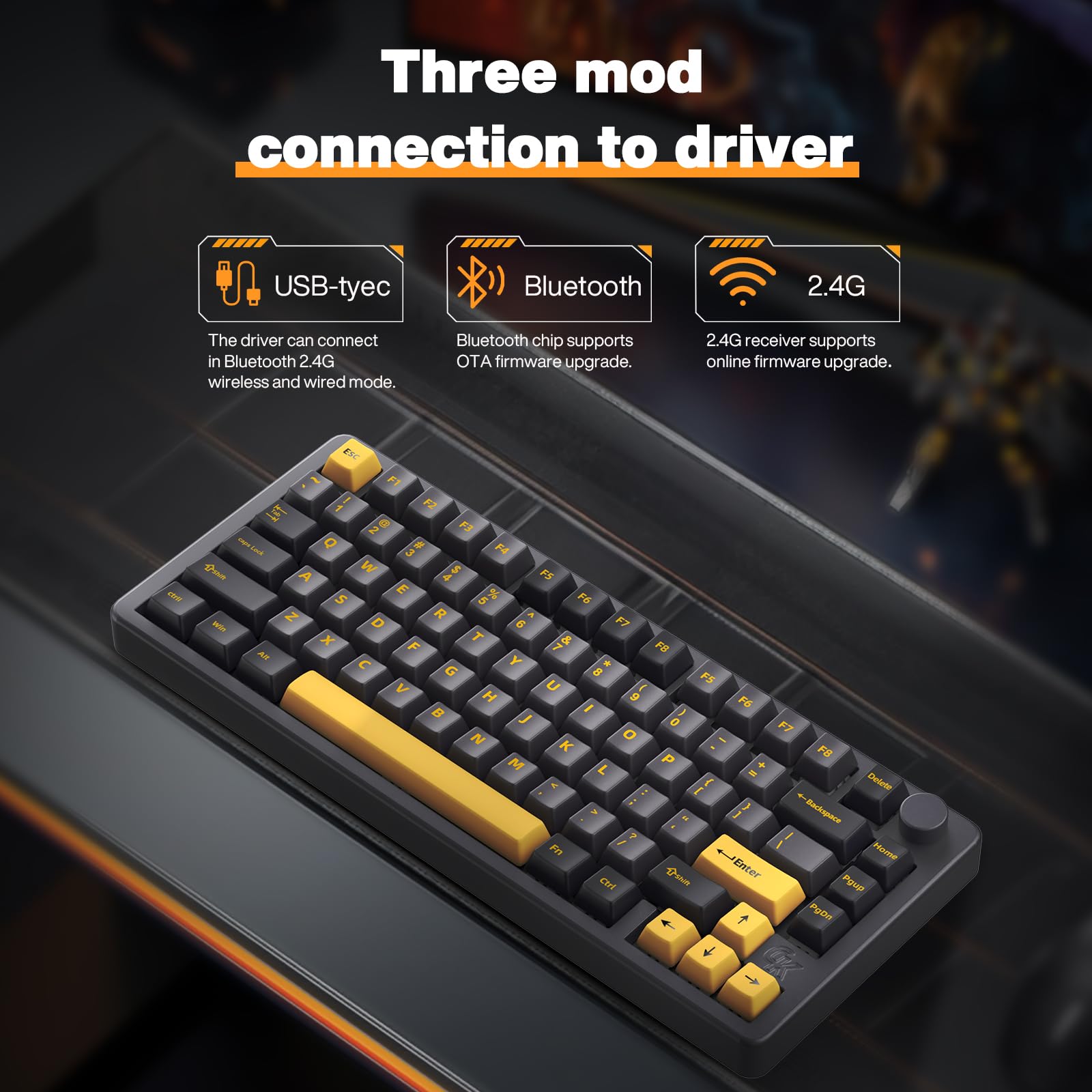 GK GAMAKAY TK75PRO Aluminum Alloy Mechanical Keyboard, Gasket Mounted, Hot Swappable KTT Hyacinth Switch 2.4GHz Wireless BT5.0/USB-C 75% 81 Keys Custom RGB Gaming Keyboard for Win/Mac (Milky White)