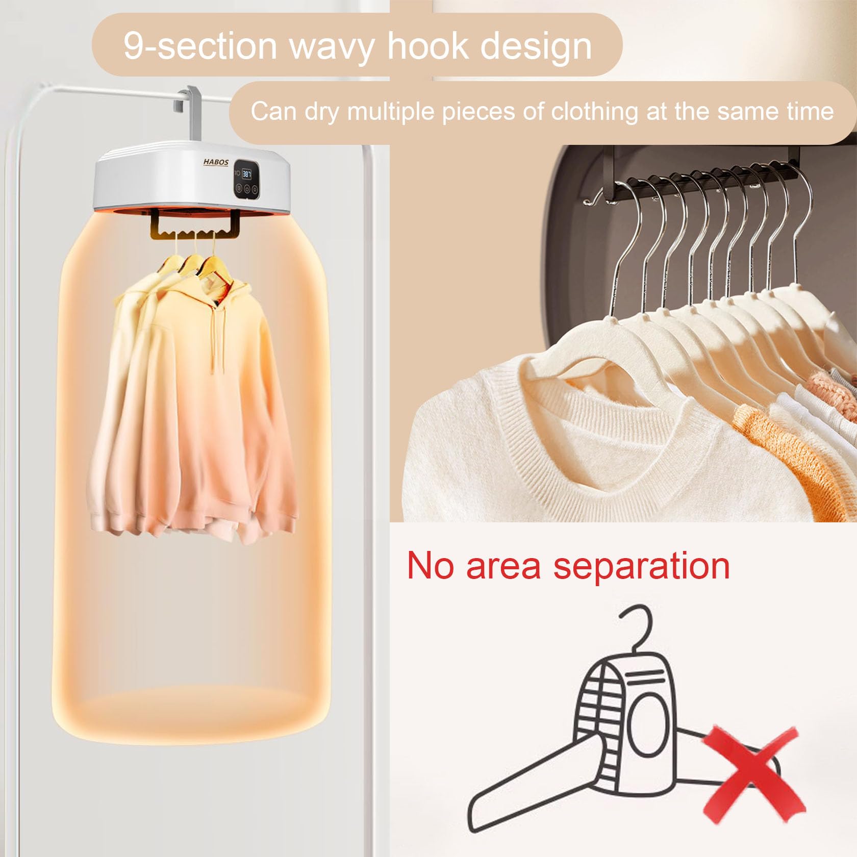 Portable Clothes Dryer, Foldable clothes dryer with timer,Mini Dryer for home, Apartments, Dorms, RVs