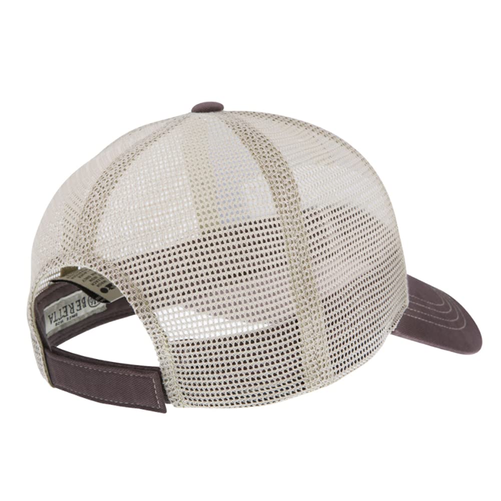 Beretta Men's Trucker Cotton-Twill Mesh-Back Shooting Outdoor Casual Hat Trident Logo Patch, Brown, One Size