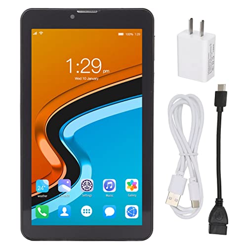 Cuifati 7 Inch Tablet PC, 32GB 2GB RAM, HD Display, WiFi 5G Dual Band Dual Camera Tablet PC with 3 Card Slots, Support 128GTF Card, for Android 10(Black)