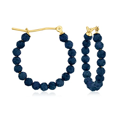 Canaria 6.25 ct. t.w. Sapphire Bead Hoop Earrings in 10kt Yellow Gold