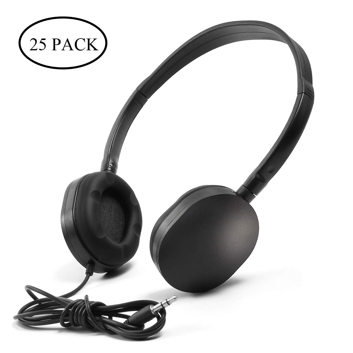 Kaysent Wholesale Bulk Earphone Earbud Headphone (KHP-025) 25 Pack Wholesale Headphone for School,Airplane,Hospital,Students,Kids and Adults