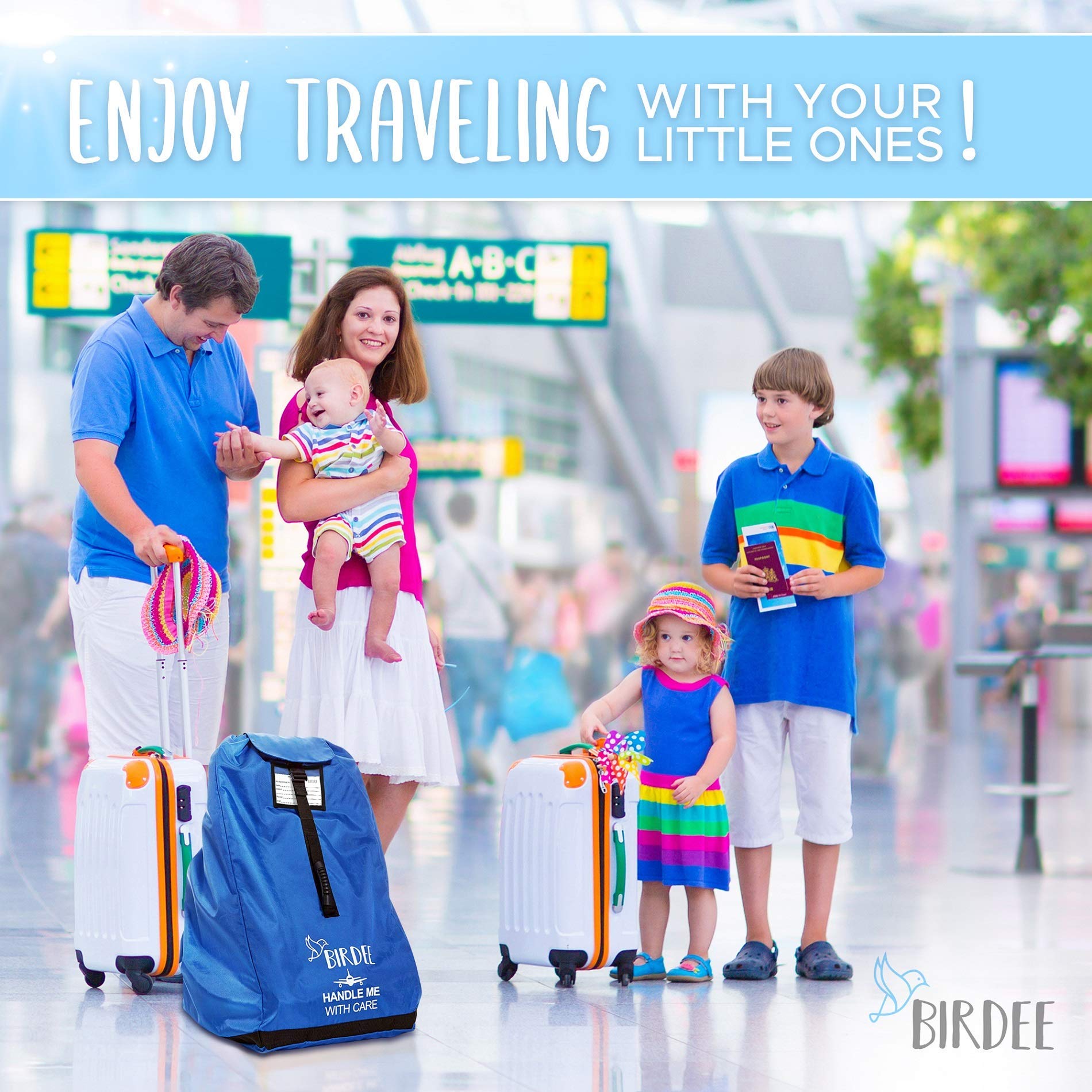 Birdee Car Seat Bag For Air Travel Gate Check and Carrier Extra Durable Car Seat Travel Bag