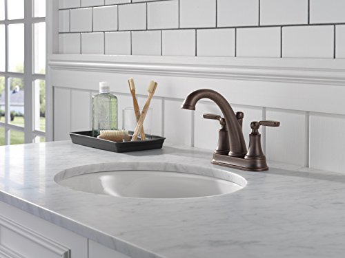 Delta Faucet Woodhurst 2-Handle Centerset Bathroom with Metal Drain Assembly, Venetian Bronze (2532LF-RBMPU)