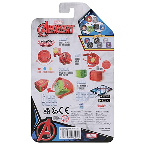 MARVEL Avengers Battle Cubes 2-Pack, Captain America VS Black Panther, Unleash Power, Launch Attack, 2 Cubes & 6 Tokens, RPS Auto-Battle System, Battle Cube APP, Collectible Pocket-Sized Game, Ages 5+