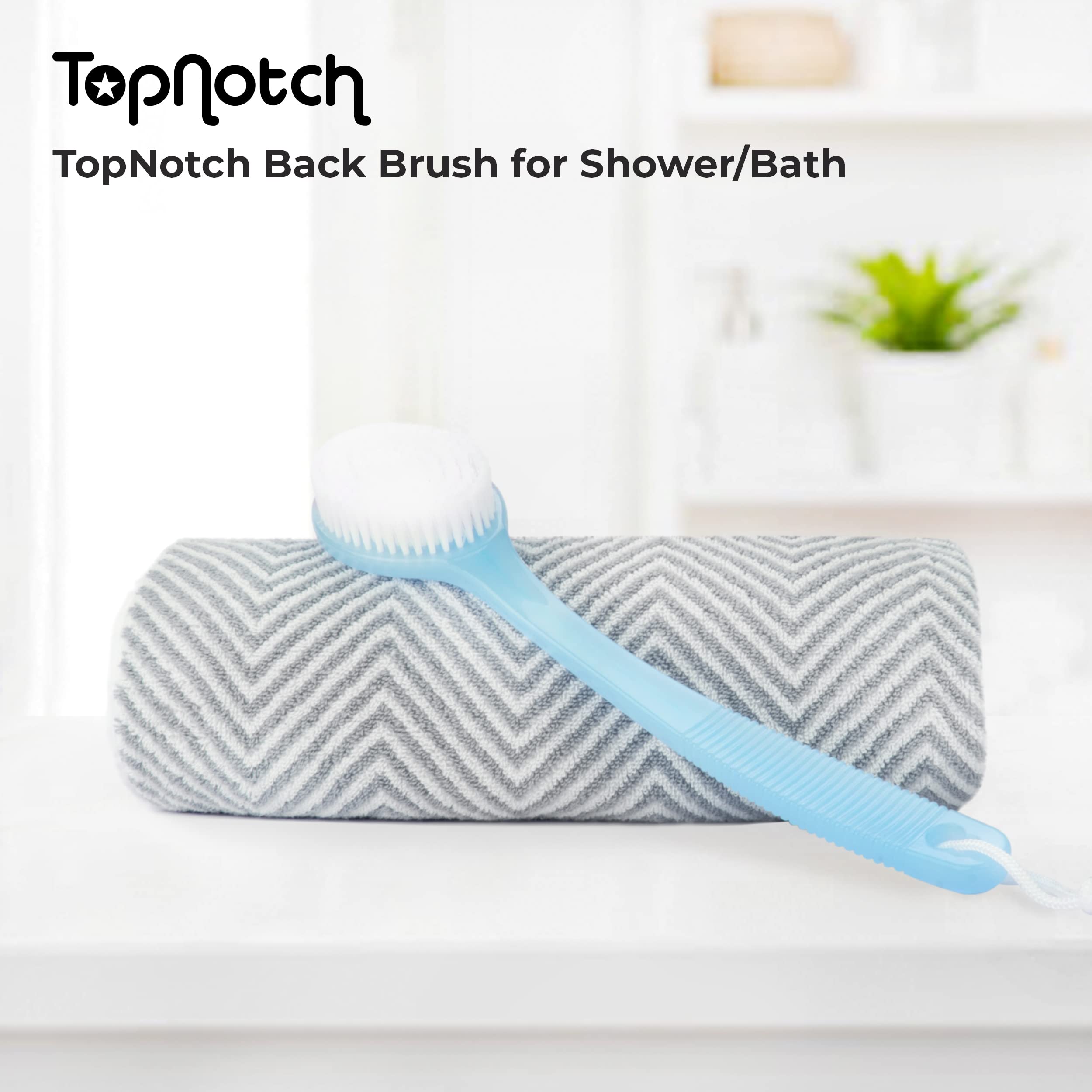 TopNotch Brush with Long Handle - 2 Pack Bath Shower Brushes
