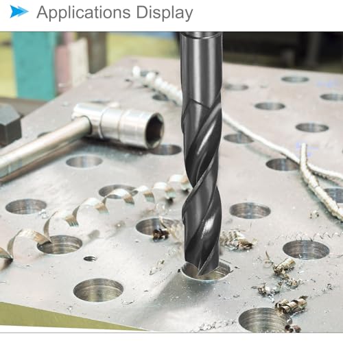CoCud Reduced Shank Drill Bit, 28.5mm Cutting Edge 1/2" Shank, Nitride Coated High Speed Steel 6542 Twist Drill Bits - (Applications: for Stainless Steel Metal Wood)