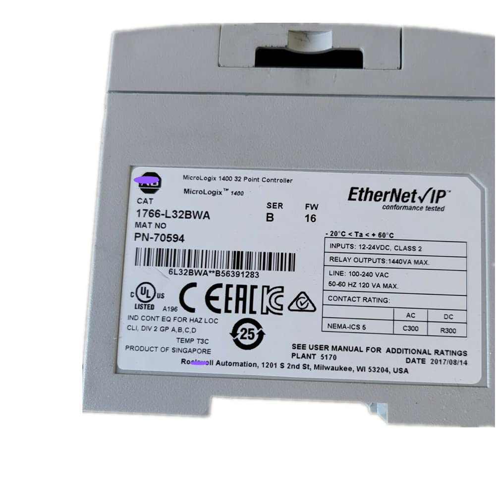 Lanlily 1766-L32BWA Micrologix 1400 32 Point Controller PLC Module New in Box by DHL or FedEx
