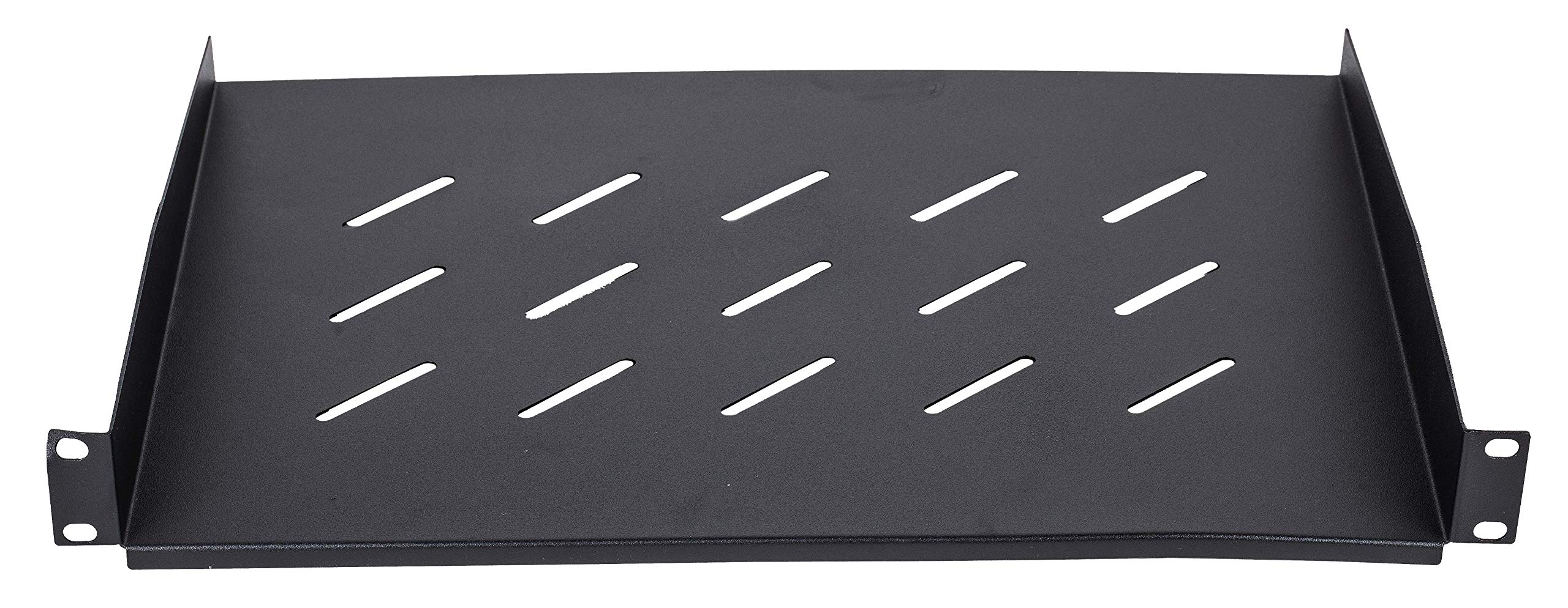 KENUCO Vented Cantilever Universal Rack Shelf, 13.7" Deep, for 19” equipment racks. Heavy-Duty 1.2mm Cold Rolled Steel, 60lbs Capacity (White 1U x 13.7'')