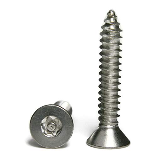 Torx w/Pin Tamper Proof Security Flat Head Sheet Metal Screws 18-8 Stainless Steel - #12 x 1-1/2 (T-25) Qty-25