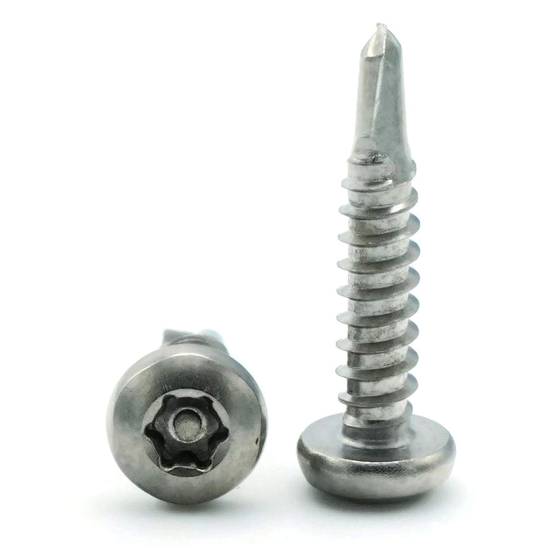 Torx w/Pin Tamper Proof Security Pan Self Driller TEK-3 Screw 410 Stainless Steel - #10 x 3/4 (T-25) Qty-100