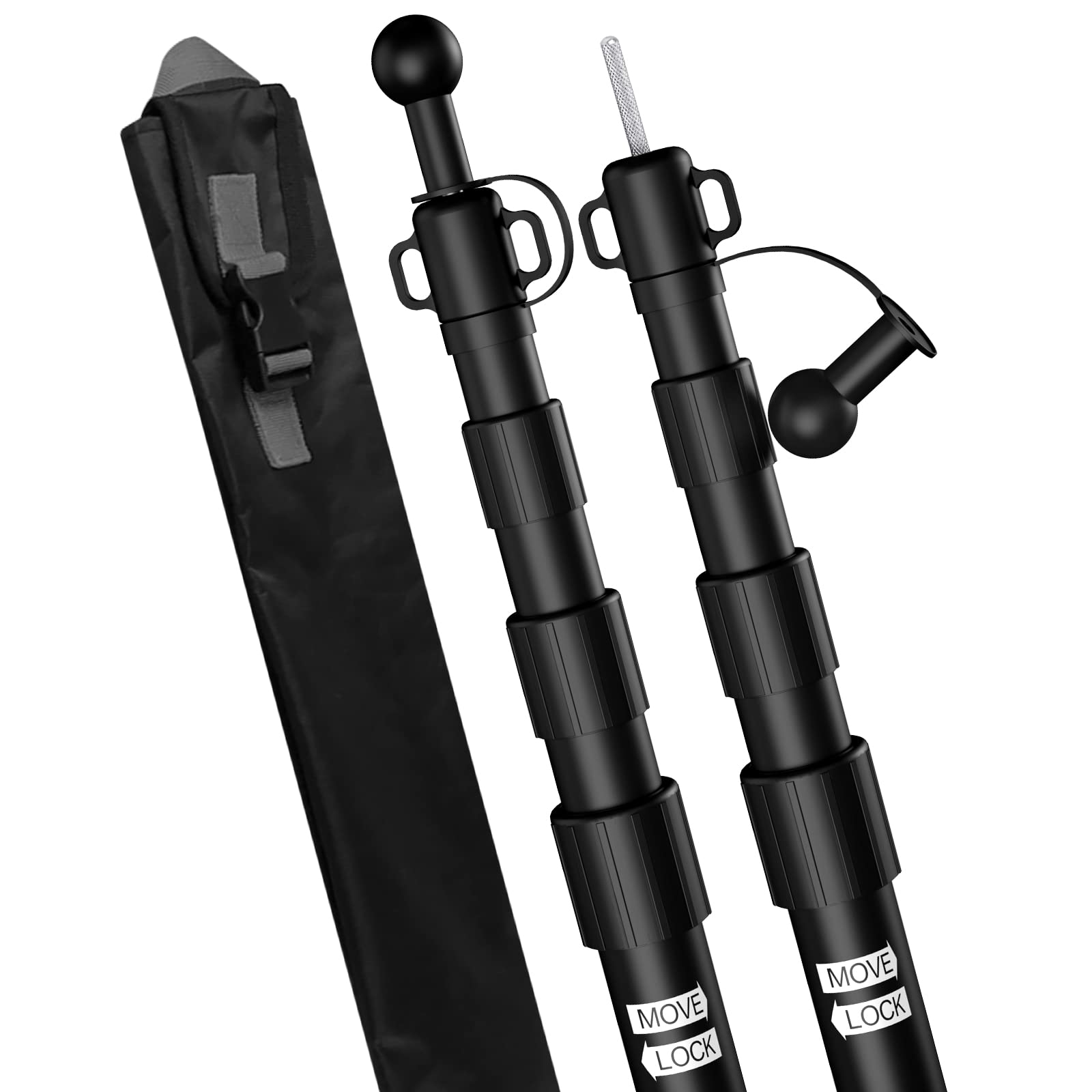 BLIKA Telescoping Tarp Poles | Adjustable Tent Poles for Tarp Set of 2 | Portable & Lightweight Aluminum Tent Poles Replacement, Up to 8FT