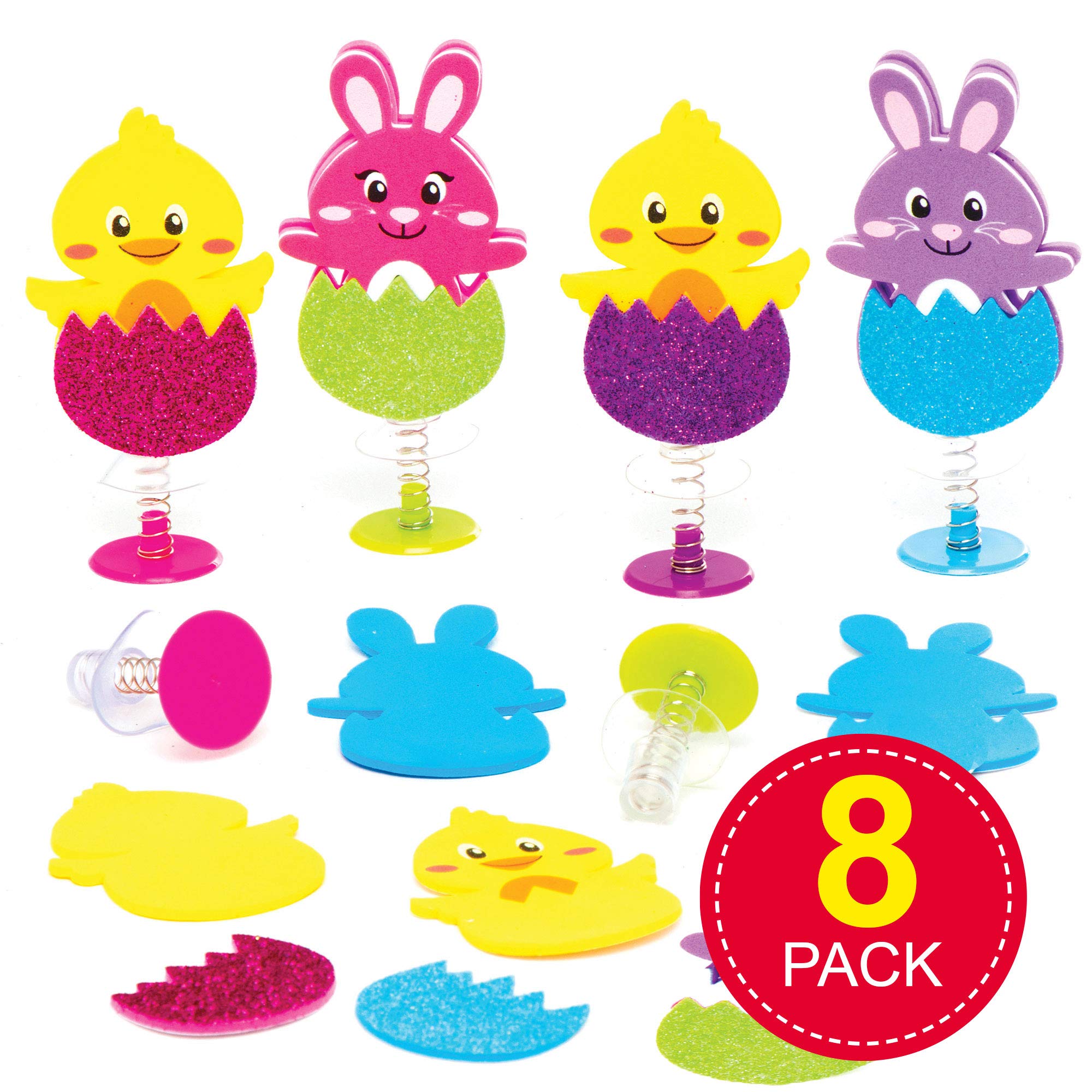 Baker Ross AT498 Easter Jump up Kits - Pack of 8, Craft Activities for Kids to Assemble, Decorate and Display Great as a Gift for Creative Children