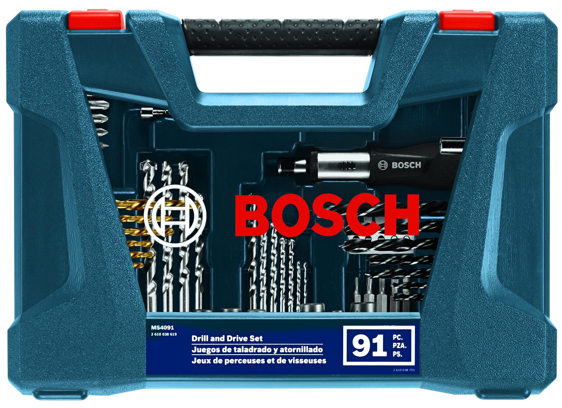 Bosch CLPK232-181 18V 2-Tool Combo Kit (Drill/Driver & Impact Driver) with (2) 2.0 Ah Batteries and 91-pc drill and drive bit set