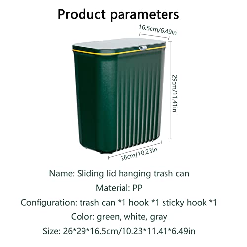 Hanging Kitchen Trash can with lid, Double-Sided Open lid Design, Kitchen Trash can, Kitchen Cabinet Door Hanging Wall Storage Bucket, Kitchen Compost bin, Door Hanging Mounted Trash can
