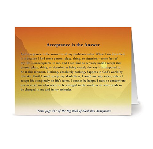 Sobriety Greeting Cards – 24 Pack – Sobriety Prayers Note Cards – Unique Design – Kraft ENVELOPES Included – Blank Greeting Card – Glossy Cover Blank Inside – by Note Card Café