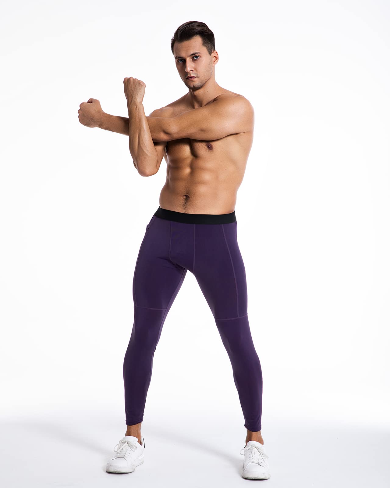 CANGHPGIN Men's Compression Pants Sports Tights for Men Gym Running Baselayer Cool Dry Workout Athletic Leggings