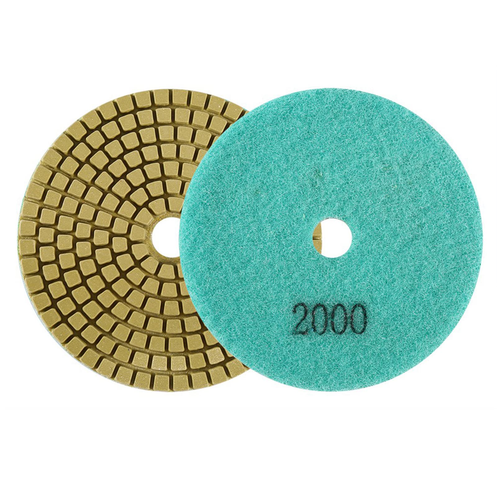 Diamond Polishing Pads, Wet Dry Polish Pad Grinding Disc Burnishing Grit Granite Sanding Tools Marble Backer Repair Kit for Buffer Polisher Machine Wheel Sander Rock Grinder Concrete Stone Floor(2000)