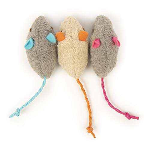 SmartyKat (3 Count) Skitter Critters Catnip Cat Toys - Gray/Cream, 3 Count