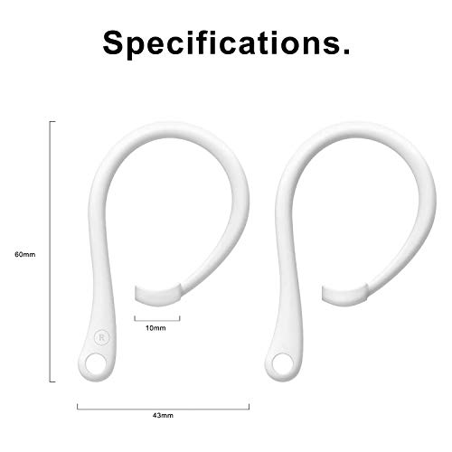 JNSA Ear Hook Compatible with Air Pods 3/2 / 1,AirPod Pro,4 Pairs Ear Hook Anti-Slip Comfortable Fit Sports Earhooks Accessories Pink/Red/Blue/Green PRBG