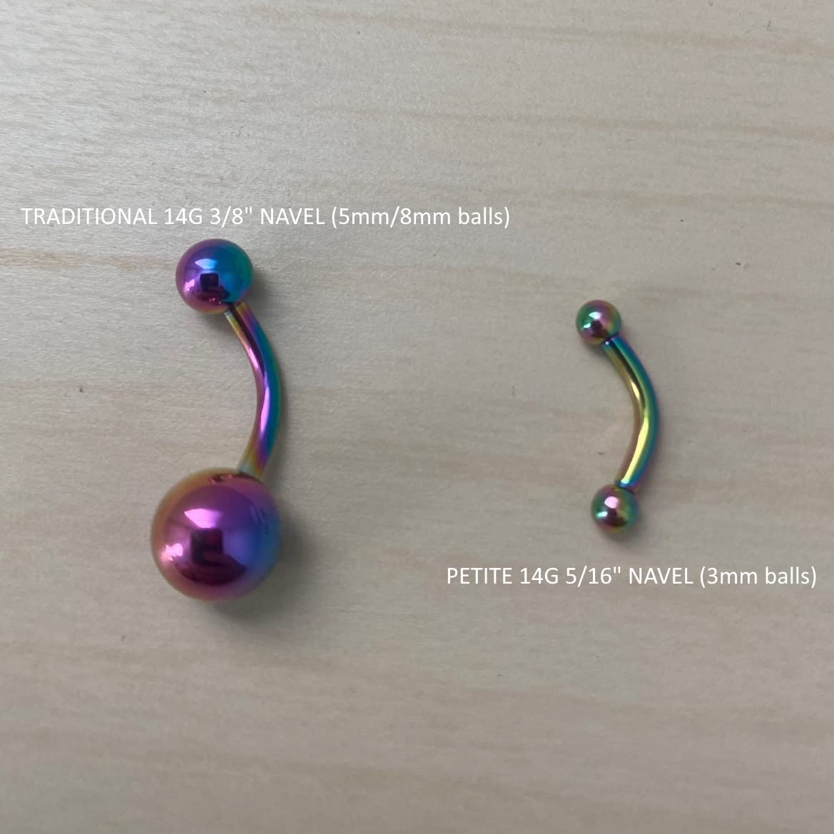 BODY DAZZ Petite Belly Button Navel Rings Surgical Steel 14G 8mm Curved Barbell Smaller than Standard (Goldtone (1pc))