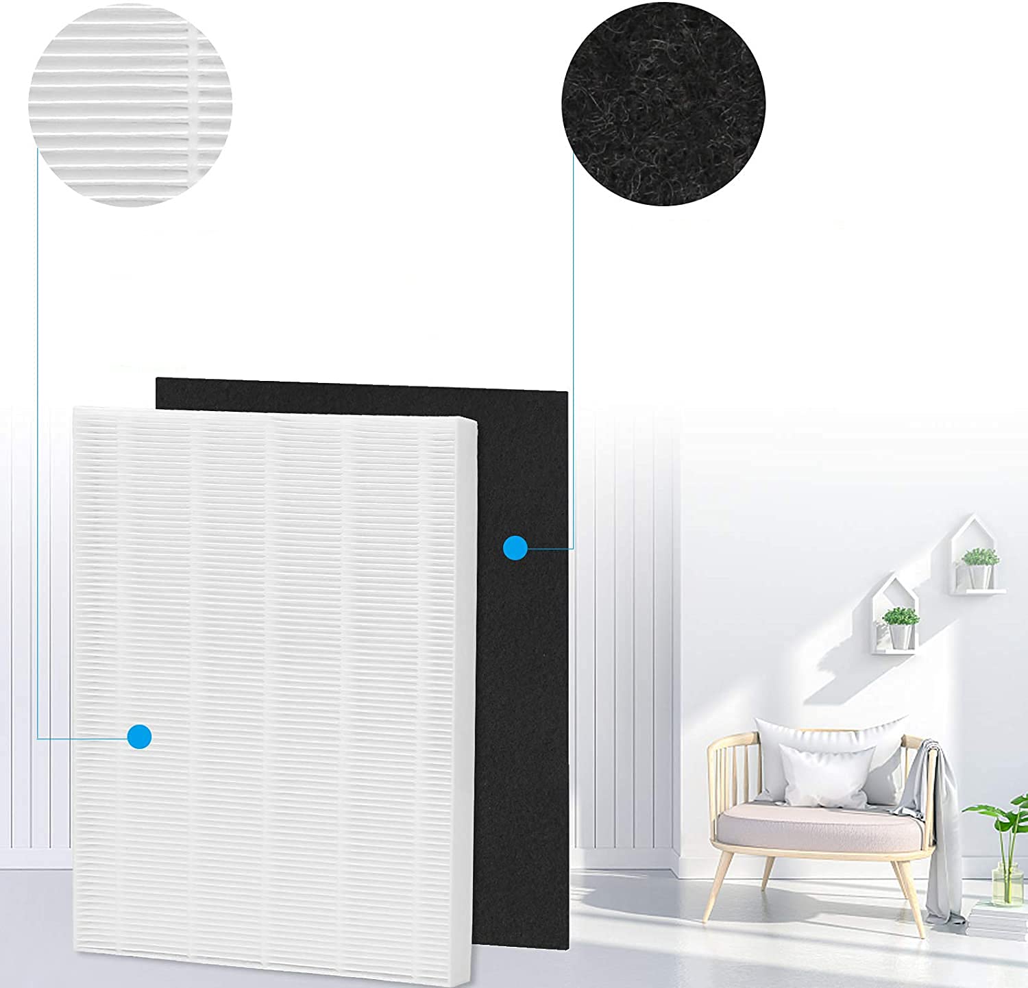 KEYJINIU - DX95 Filter Compatible with AeraMax 290 AeraMax 300 DX95 Contains (1 Filters + 4 Carbon Filters)