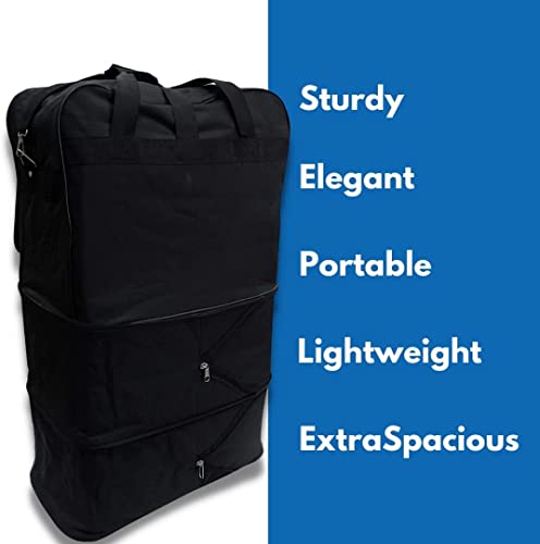 Homiegear Expandable Rolling Wheeled Duffle Bag Spinner Suitcase Luggage - 6 Wheels (36 Inch)
