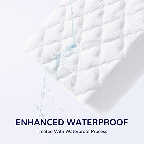 SLEEP ZONE Waterproof Crib Mattress Protector Pad - Quilted, Fitted Baby Mattress Cover 28"x52" - Soft Breathable Toddler Mattress Pad Noiseless Infant Bed Topper - Deep Pocket 14"