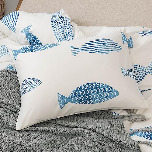 Kawaii Duvet Cover King Size, 3 Pieces Soft Lightweight Microfiber Duvet Cover Set, Tropical Hawaiian Bedding Comforter Cover Set with Zipper Ties, 1 Duvet Cover and 2 Pillowcases, No Comforter