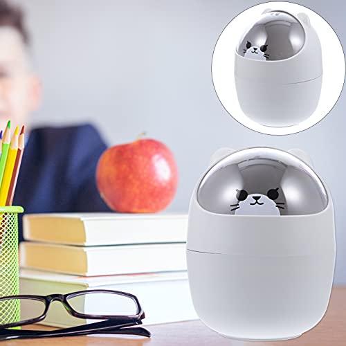 Homoyoyo Animal Desktops Trash Can 3 PCS Desktop Mini Trash Mini Desktop Trash can Mini Desk bin Small Desk Trash can with Lid Bin with Shake Cute Animal Waste Bin