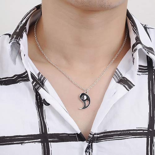 MileHouse Fine Necklace for Girls,2Pcs/Set Best Friends Tai Chi Yin Yang Hollow Pendant Split Matching Necklace