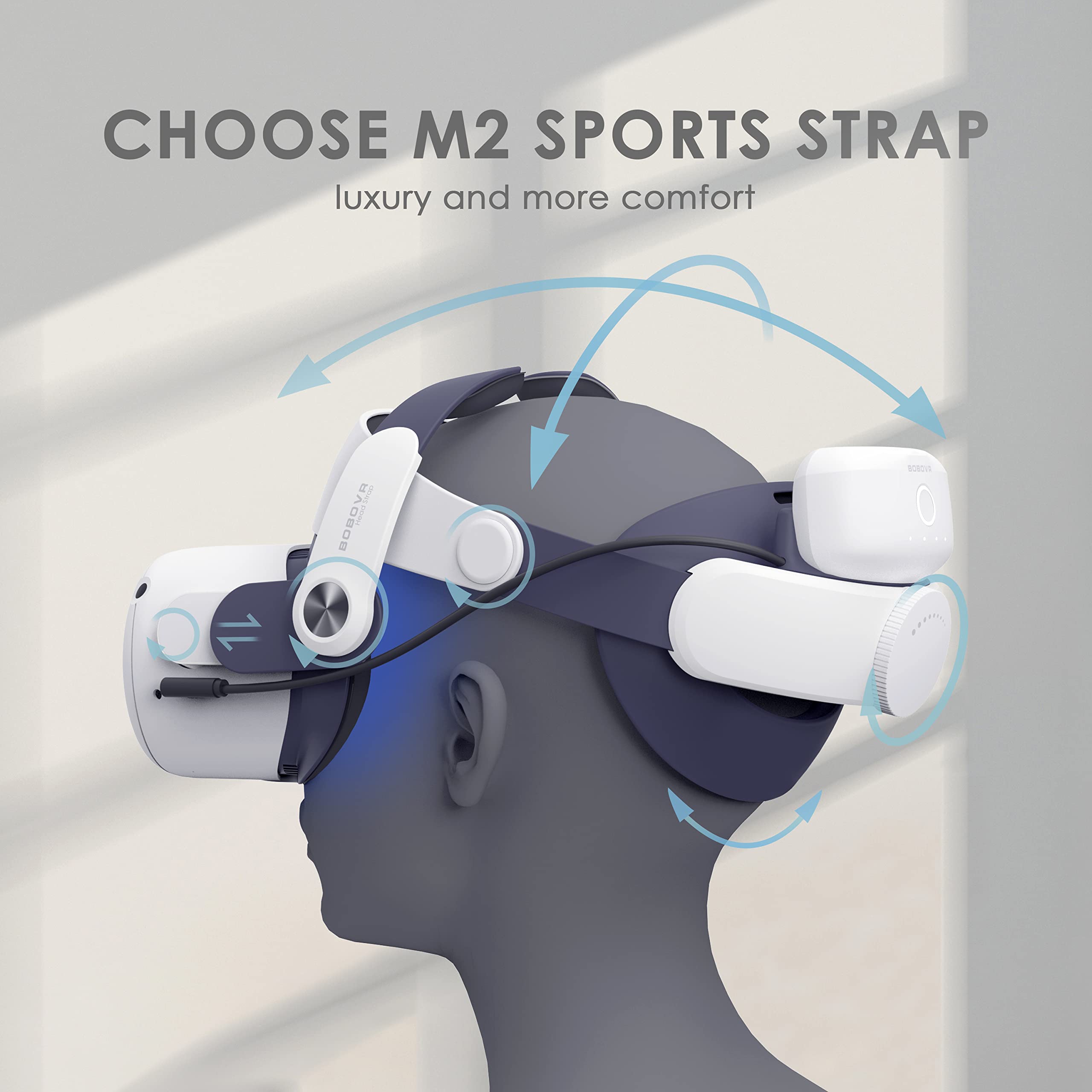 BOBOVR Strap Retrofit Kit for M2 Plus to M1 Plus,Honeycomb Back Pad Design, Quickly convert the M2 battery version to the M1 Plus version.