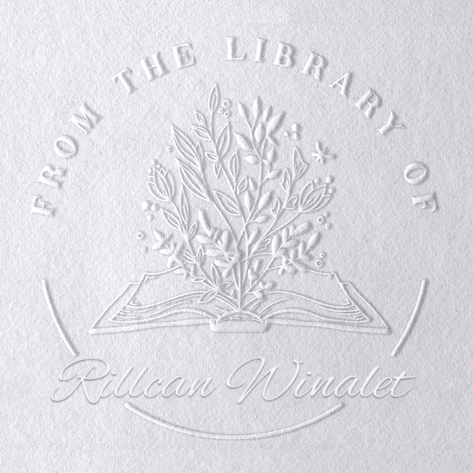 Custom Library Embosser | Personalized Book Embosser | Personal Library Embosser Custom Stamp Seal from The Library of | Floral Book Embosser (Flowers 1)