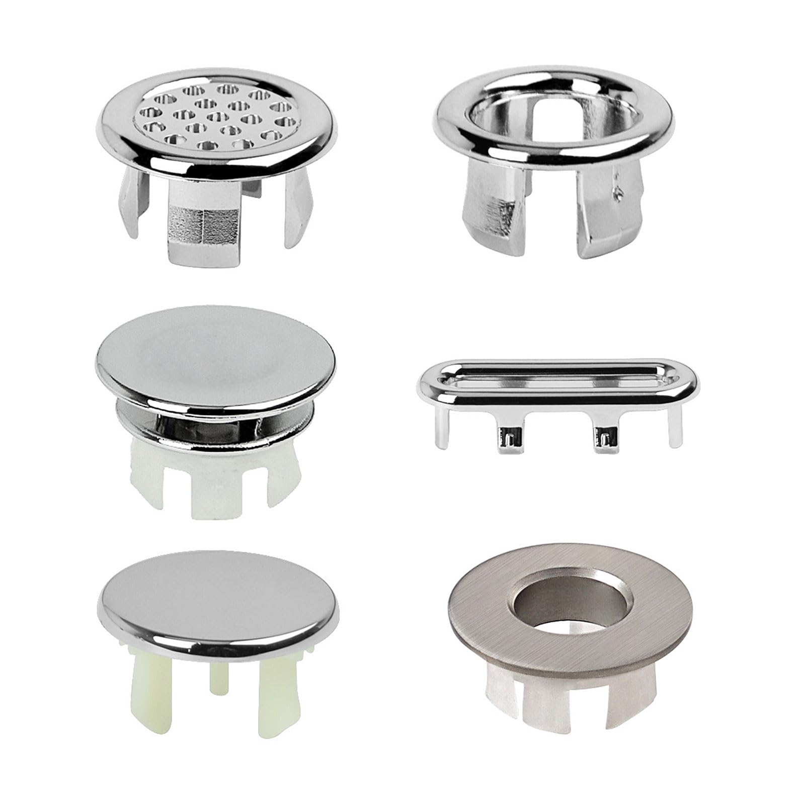 Drain Cap Cover Insert Round Overflow Cover Kitchen Round Sink Kitchen Bathroom Sink Hole Bathroom Sink Replacement 6pcs Sink Hole Replacement Drain Cap Bathtub Hole Kitchen Sink Accessory Plastic