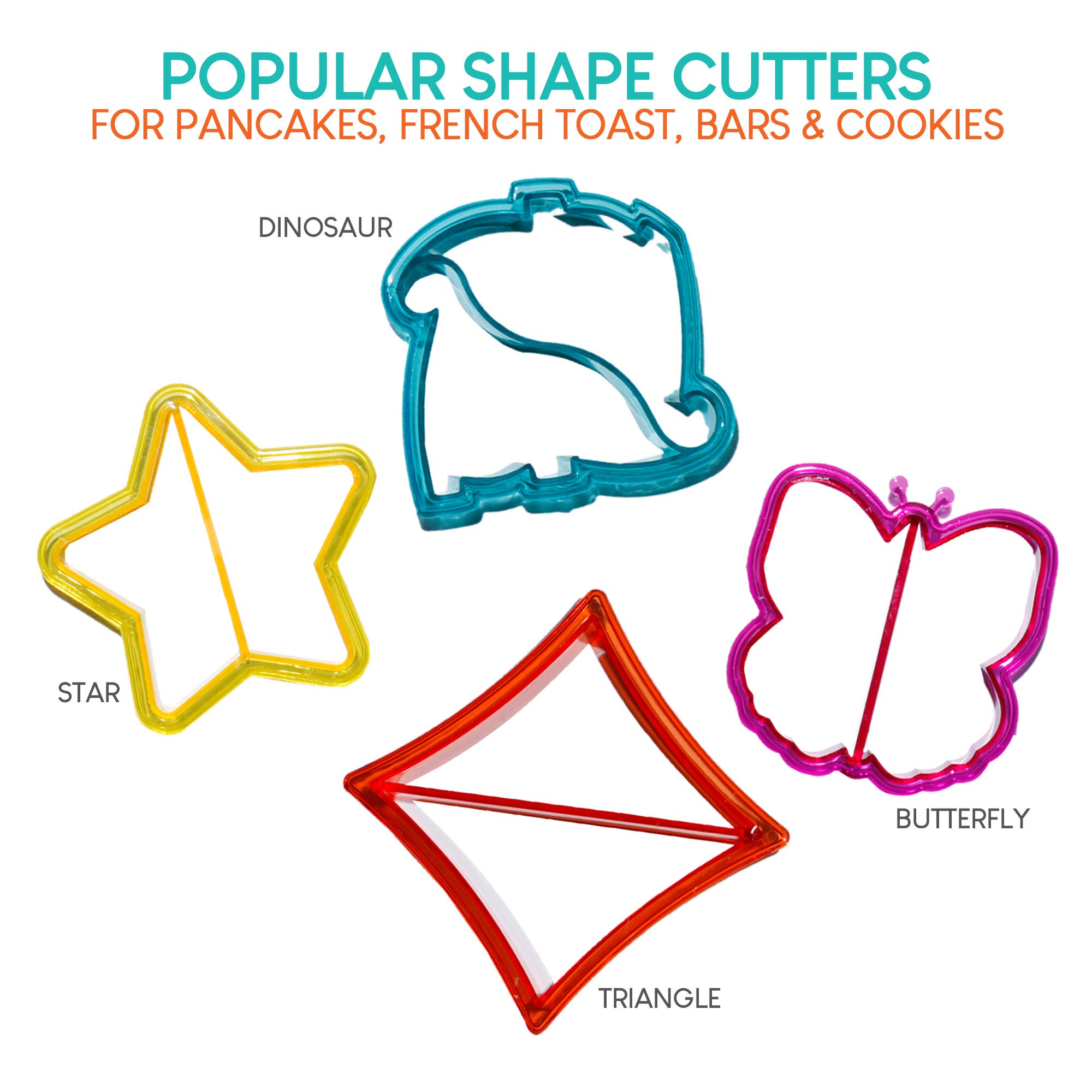 Colorful Sandwich Cutter Shapes, Multi Colors and Cute Design Sandwich Cutters That Your Kids Will Love, By Exultimate (Set of 7)
