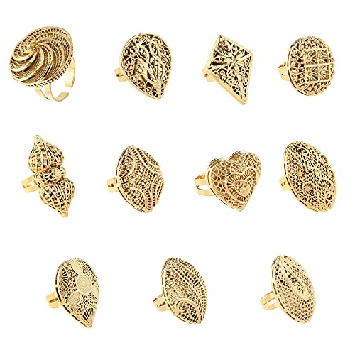 CB Gold Jewelry Dubai Golden Ring Engagement Adjustable Size Finger for Ethiopian African Nigerian Design