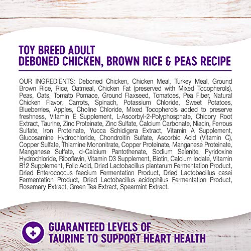 Wellness Complete Health Toy Breed Dry Dog Food with Grains, Chicken & Rice, 4-Pound Bag