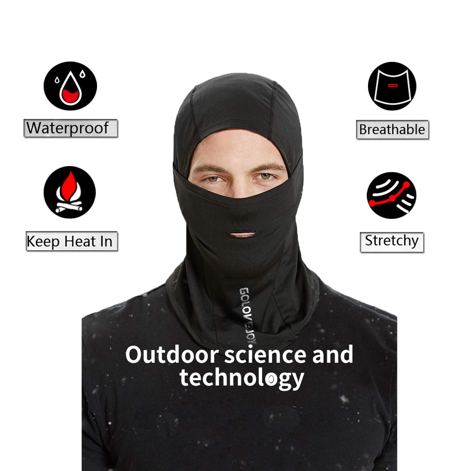 Balaclava Ski Mask Winter for Men Women,Anti Dust Windproof Thermal Motorcycle Loops Reusable Face Mask(Black) (Black-TJ16)