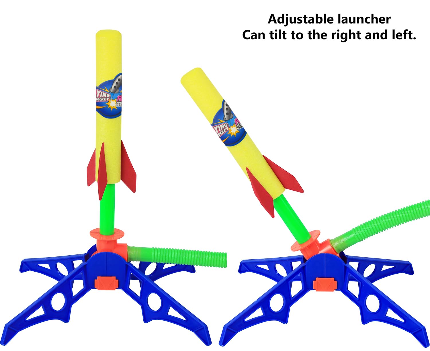 Kiddie Play Rocket Launcher for Kids to Step on with 6 Rockets Outdoor Toys Gift for Boys and Girls Ages 6 Years and Up