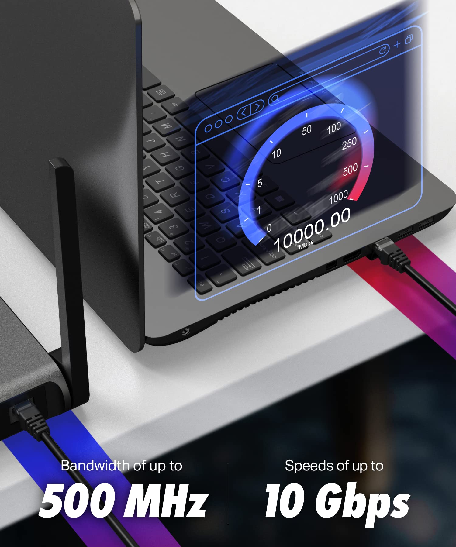 Ultra Clarity Cables Cat6 50 ft Ethernet Cable, RJ45, LAN, utp, Cat 6, Network, Patch, Internet Cable - 50 Feet