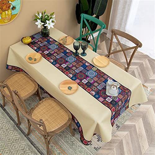 Bohemian Ethnic Print Desk Cloth Coffee Table Tablecloth Rectangle Cafe Tablecloth Table Cover Wedding Decor Mantel Mesa A3 140x210cm