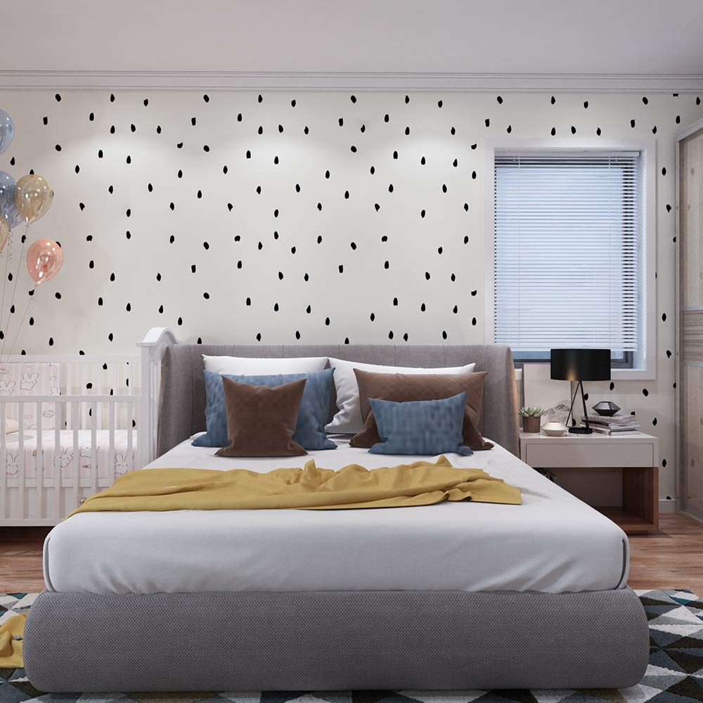 Black Irregular Dots Wall Decal Minimalist Geometric Decal for Kids Bedroom Classroom Decoration(256pcs Dots Sticker)