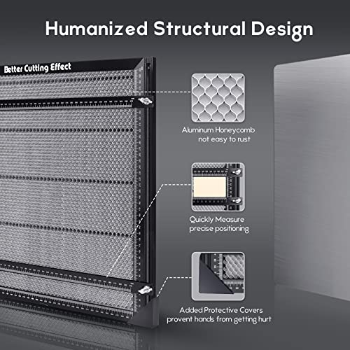Honeycomb Laser Bed, Laser Cutting Honeycomb Working Table 17.32x18.5x0.87 inch for ORTUR Laser Engraver, Diode Laser Engraving Machine, Fixture Design & Table-Protecting