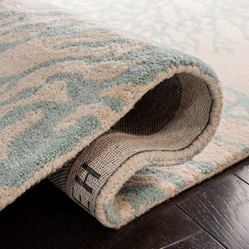 SAFAVIEH Bella Collection 2' x 3' Beige/Blue BEL115C Handmade Premium Wool Accent Rug