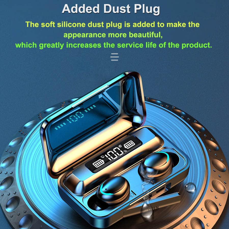 F9-5C Wireless Earphone 9D HiFi Stereo Headset Waterproof Game in-Ear Headphones LED Display BT 5.0 Earbuds F9-5C