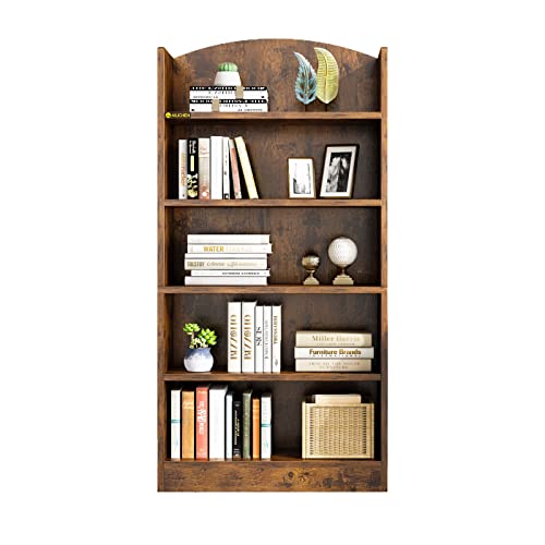 MIN WIN 5-Tier Open Bookcase and Bookshelf, 47.24" Tall Shelf Wood Bookcase with Storage Rack Shelf,Standing Display Shelf Units for Home Office, Living Room, Entryway, Kitchen-Antique