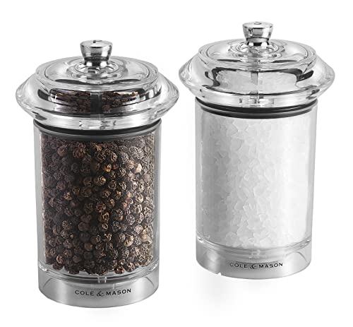 Cole & Mason H83001P Solo Clear Pepper Mill, Precision+, Acrylic, 114 mm, Single, Includes 1 x Pepper Grinder