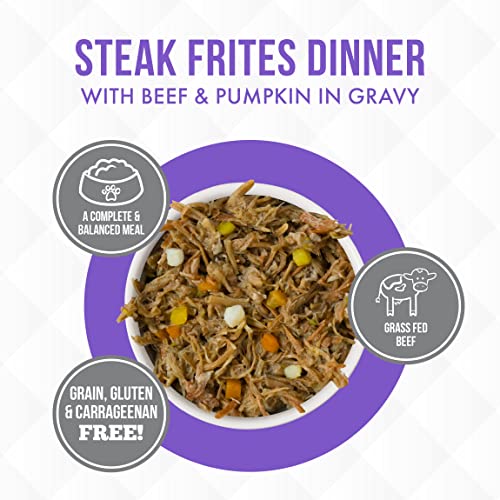 Weruva TruLuxe Cat Food, Steak Frites Dinner with Beef & Pumpkin in Gravy, 3oz Can (Pack of 24), Purple