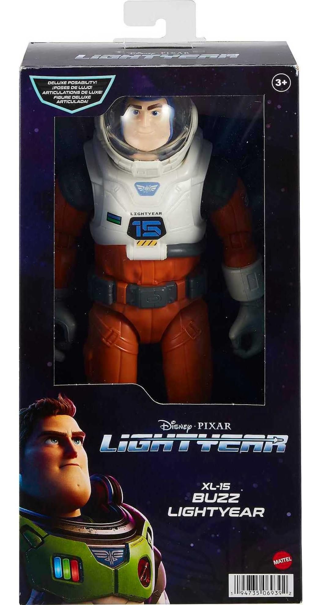 Mattel Disney and Pixar Lightyear Large Scale XL-15 Buzz Lightyear Action Figure with 14 Movable Joints, 12-inch Collectible Inspired by the Movie