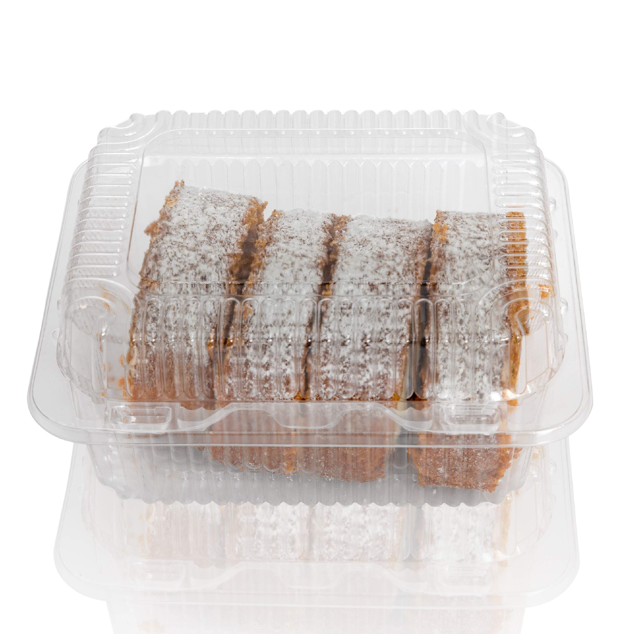 Clear Plastic Hinged Food containers - Sturdy Disposable Bakery Lid Cookie Container Boxes - 7βx 6βx3.5β (40)